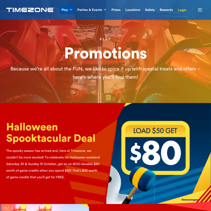 Get $30 Bonus Arcade Credit When You Spend $50 @ Timezone - ChoiceCheapies