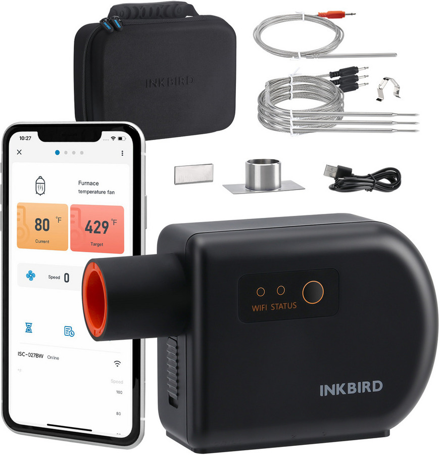 INKBIRD Wi-Fi Bluetooth Smoker Fan Temp Controller Thermometer ISC ...