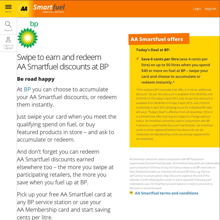 AA Smartfuel / BP - 10c off $40+ [Friday 24 April] - ChoiceCheapies