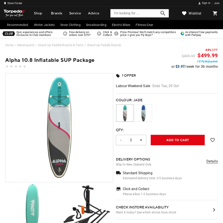 Alpha 10.8 Inflatable Stand Up Paddle Board Package $500 (was $900 ...
