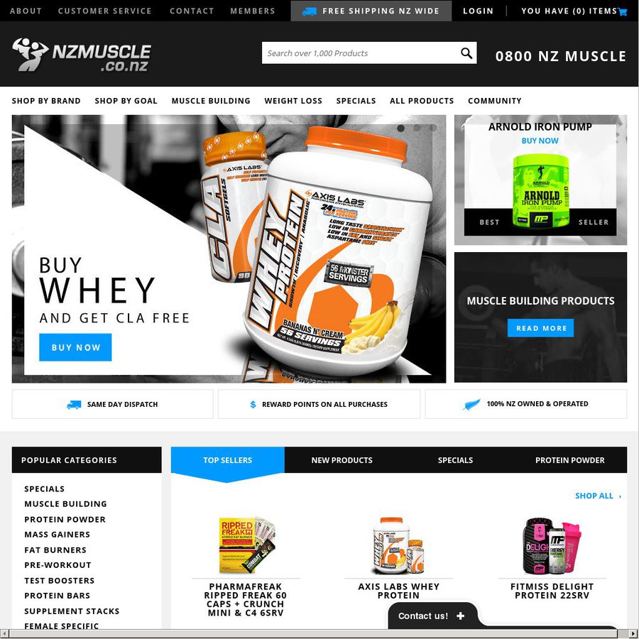 5% off Orders at NZ Muscle (and $10 off PSWHEY) - ChoiceCheapies