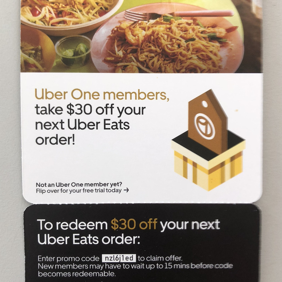 $30 off Order (Minimum Order of $40) for Uber One Members @ Uber Eats - ChoiceCheapies