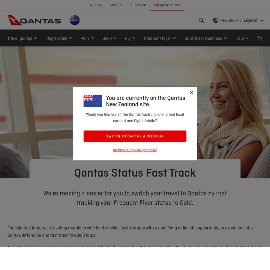 Qantas Status Fast Track for Airpoints Gold and Elite Members (as Well ...