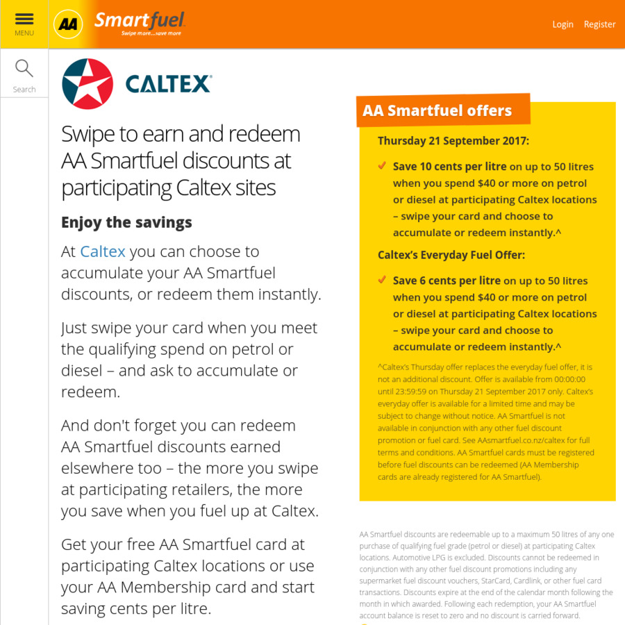 10c/Litre off Fuel @ Caltex with AA Smartfuel (Min Spend $40 ...