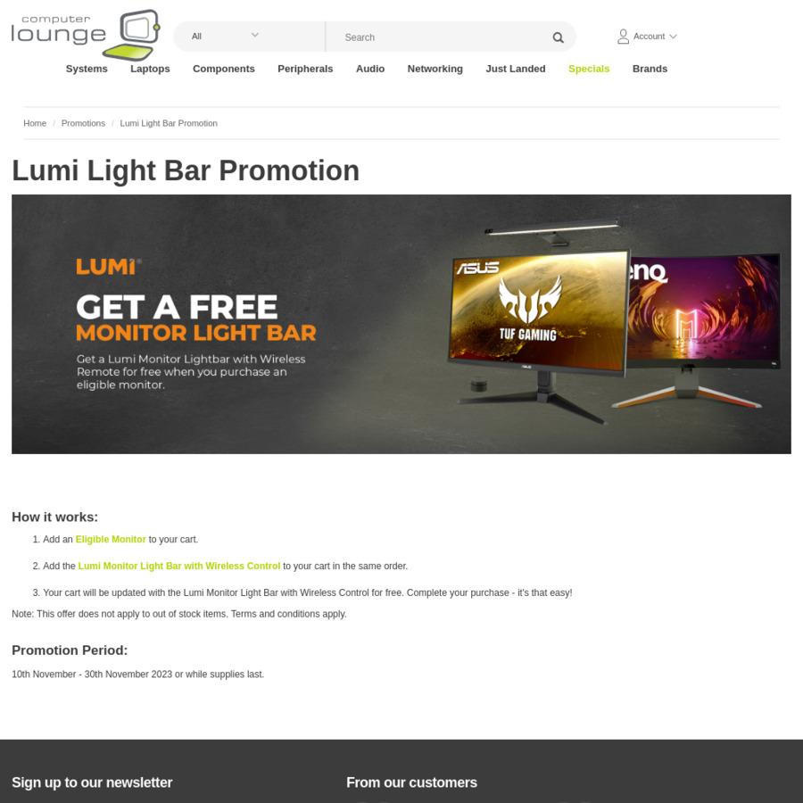 Free Lumi Monitor Light Bar with Purchase of Selected Monitors: BenQ ...