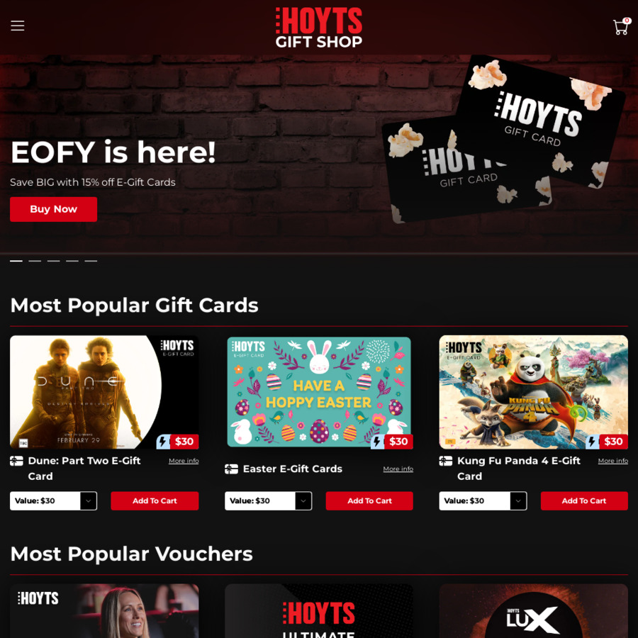 15% off E-Gift Cards @ Hoyts - ChoiceCheapies