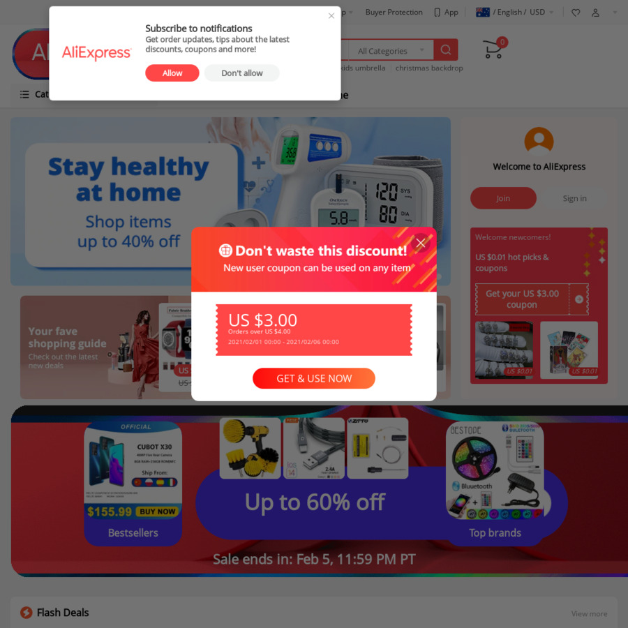 US $4 off US$5 Minimum Spend @ AliExpress (New Social Media Users ...