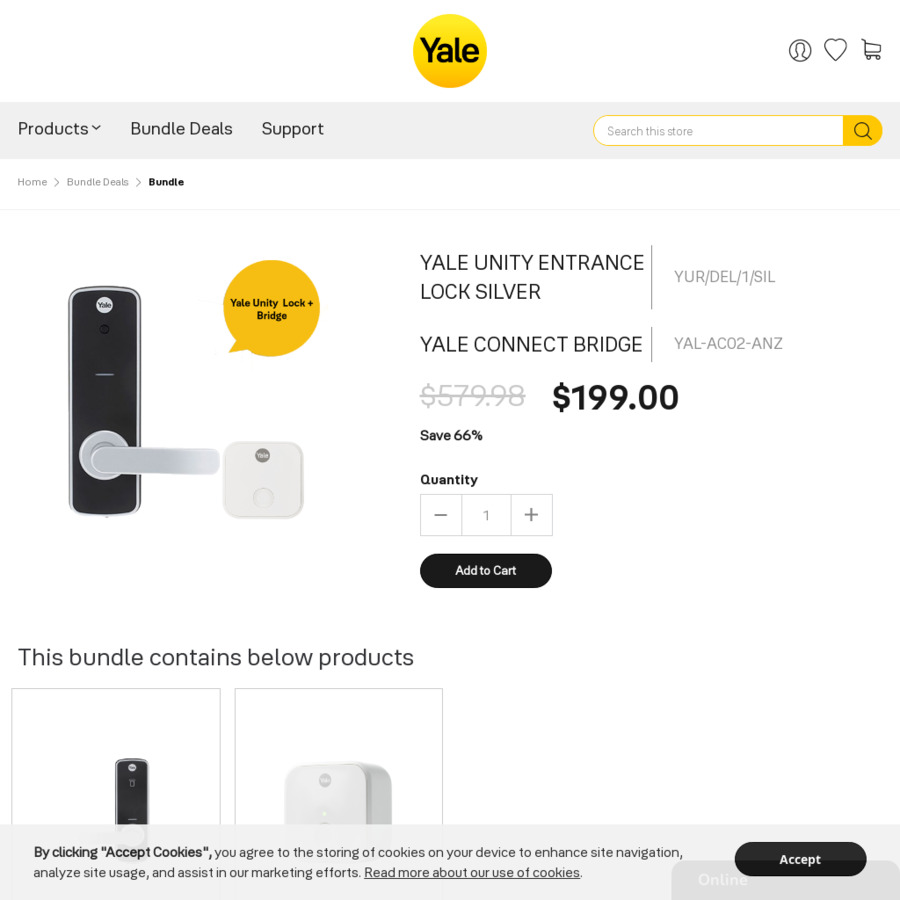 Yale Unity Entrance Lock + Yale Connect Bridge $199 Delivered (66% off ...