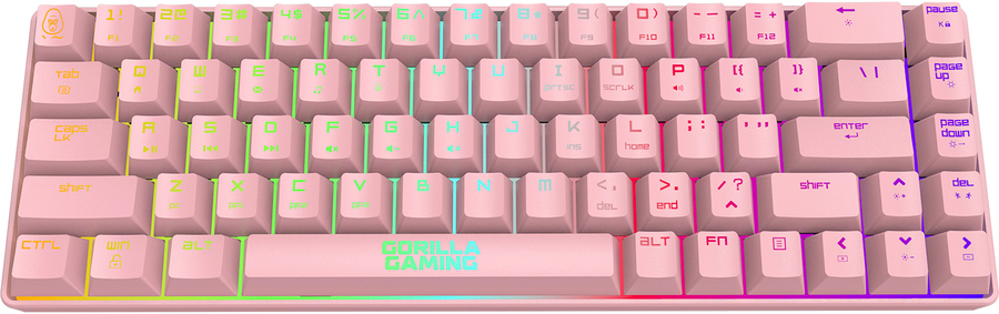 Gorilla Gaming Mini Wired Mechanical Keyboard (Pink) + HEX RGB Wired ...