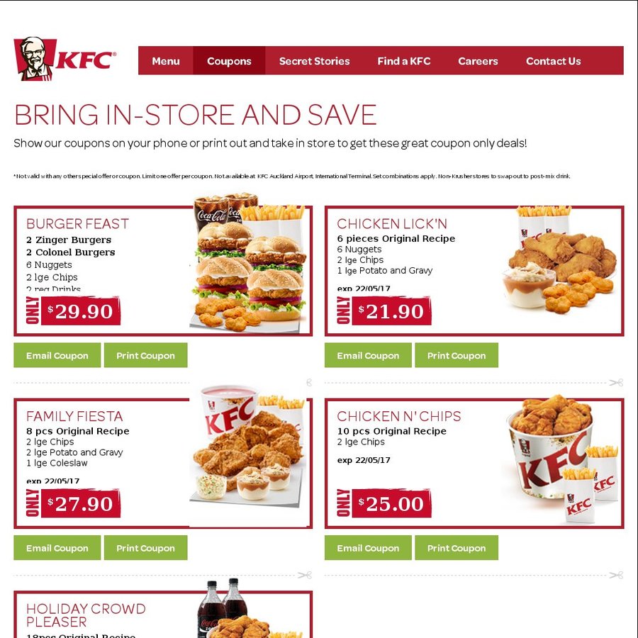 KFC April Coupons: Zinger Burger + 3 Wicked Wings $10, Free Reg Chips ...