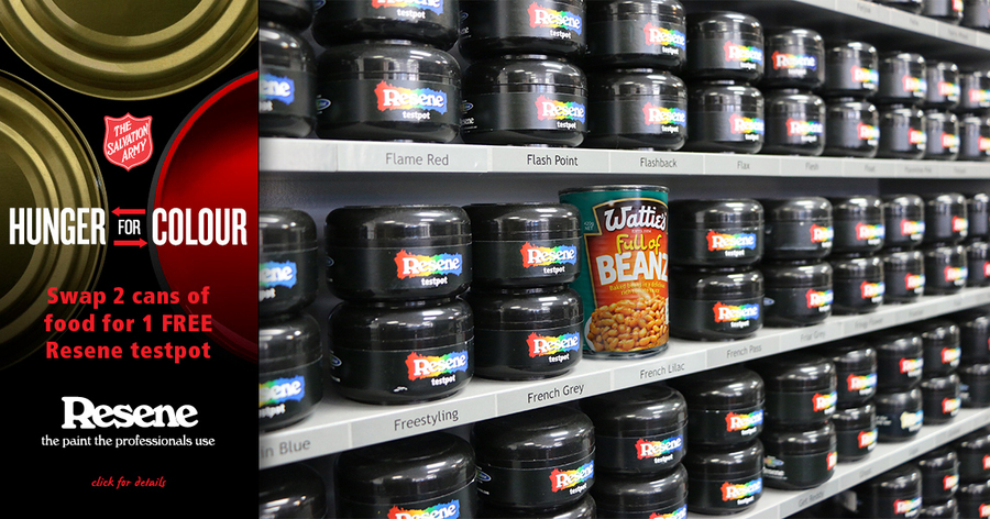 Swap 2 Cans of Food (Min. 200 mL/g per Can) for 1 Free Resene Testpot ...