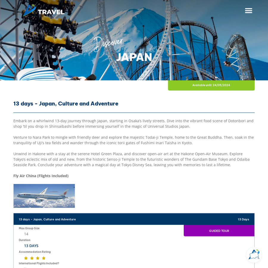 13 Day Japan Package: Flights, Accommodation and Tickets (USJ, Disney ...