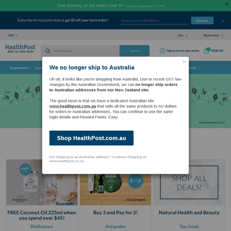 Free Delivery @ HealthPost (Min Purchase $1) - ChoiceCheapies