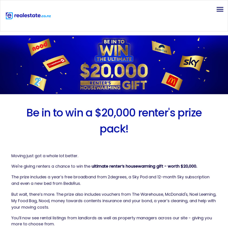 Win a $20,000 Renter's Prize Pack @ Real Estate - ChoiceCheapies ...