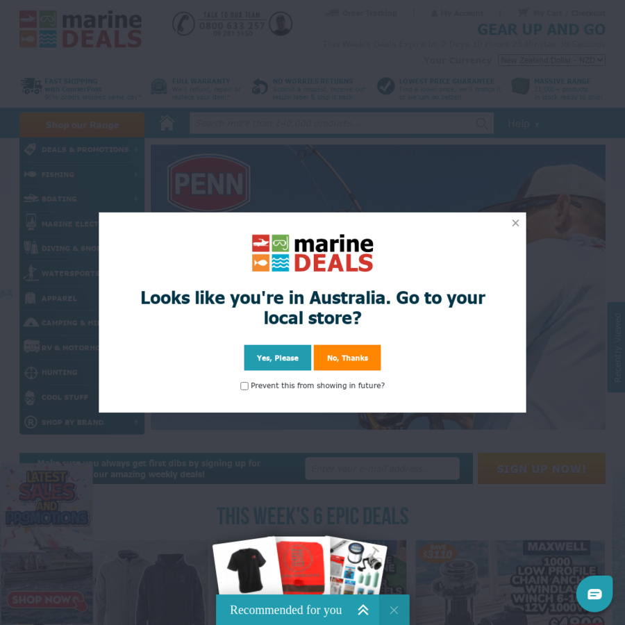 Free $10 Voucher (No Minimum Spend) @ Marine Deals - ChoiceCheapies