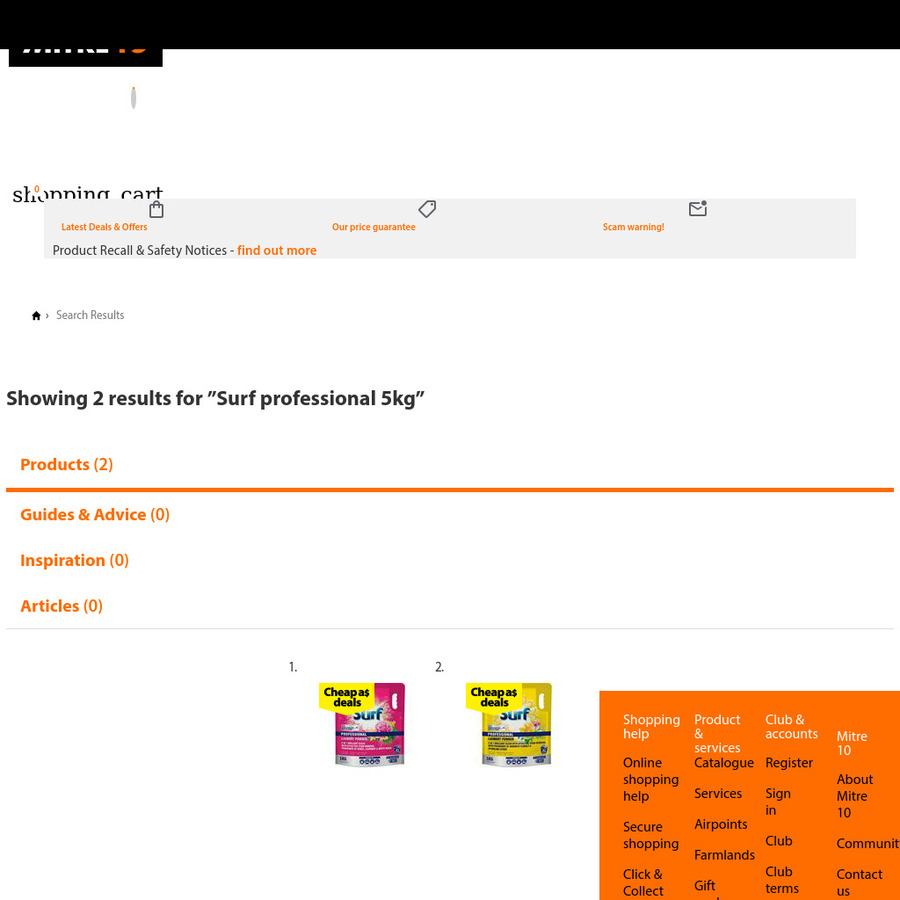 Surf Professional Laundry Powder 5kg (Rose Fresh & Sun Fresh) $15.90 ...