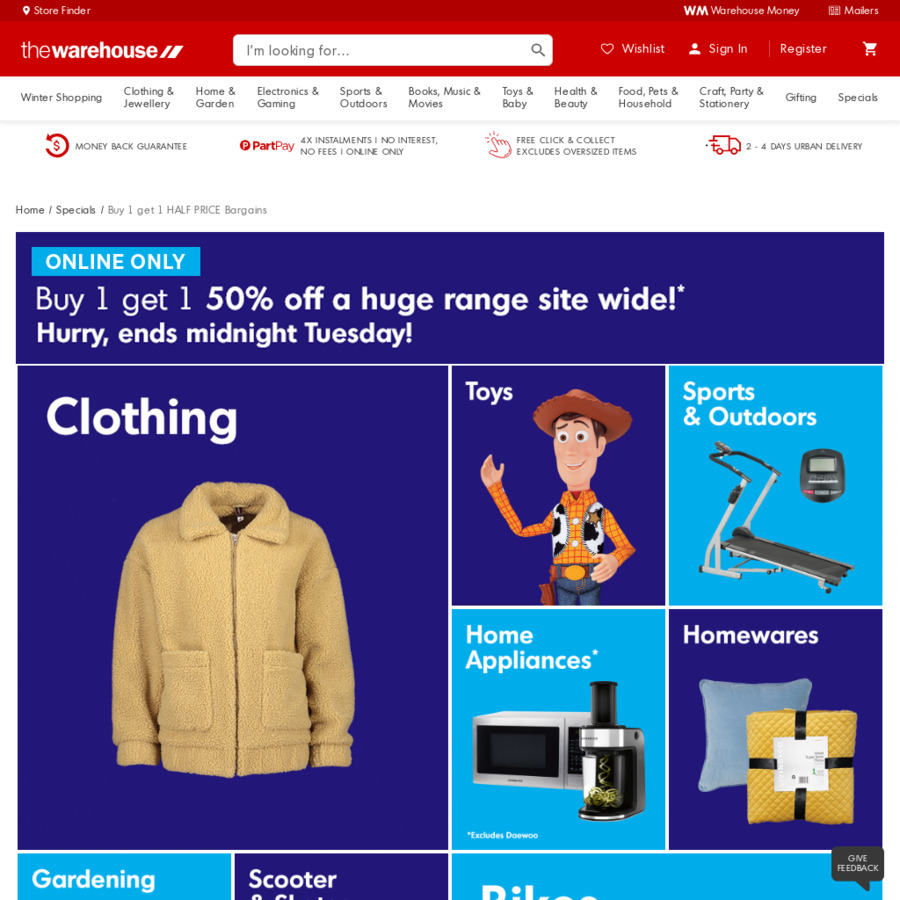 Buy One, Get One 50% off Select Products @ The Warehouse - ChoiceCheapies