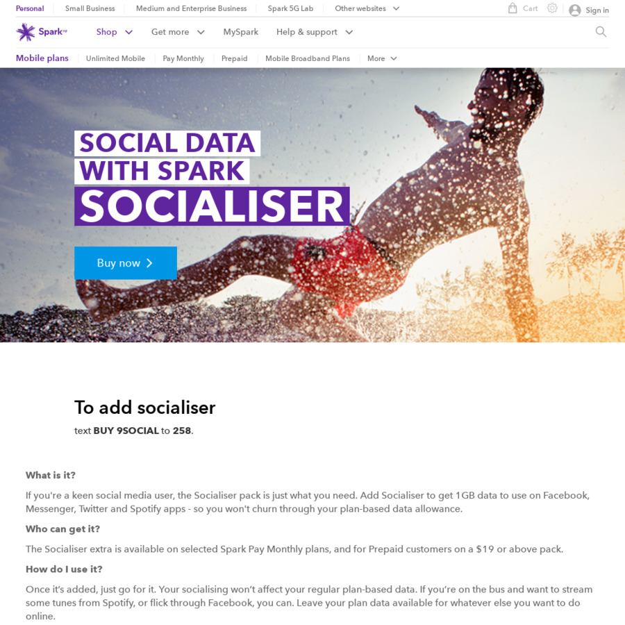 Free 10GB Socialiser Data for Spark Pay Monthly Customers - ChoiceCheapies