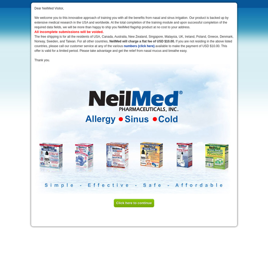 Free NeilMed Sinus Rinse Kit or Nasaflo Neti Pot Delivered @ NeilMed ...