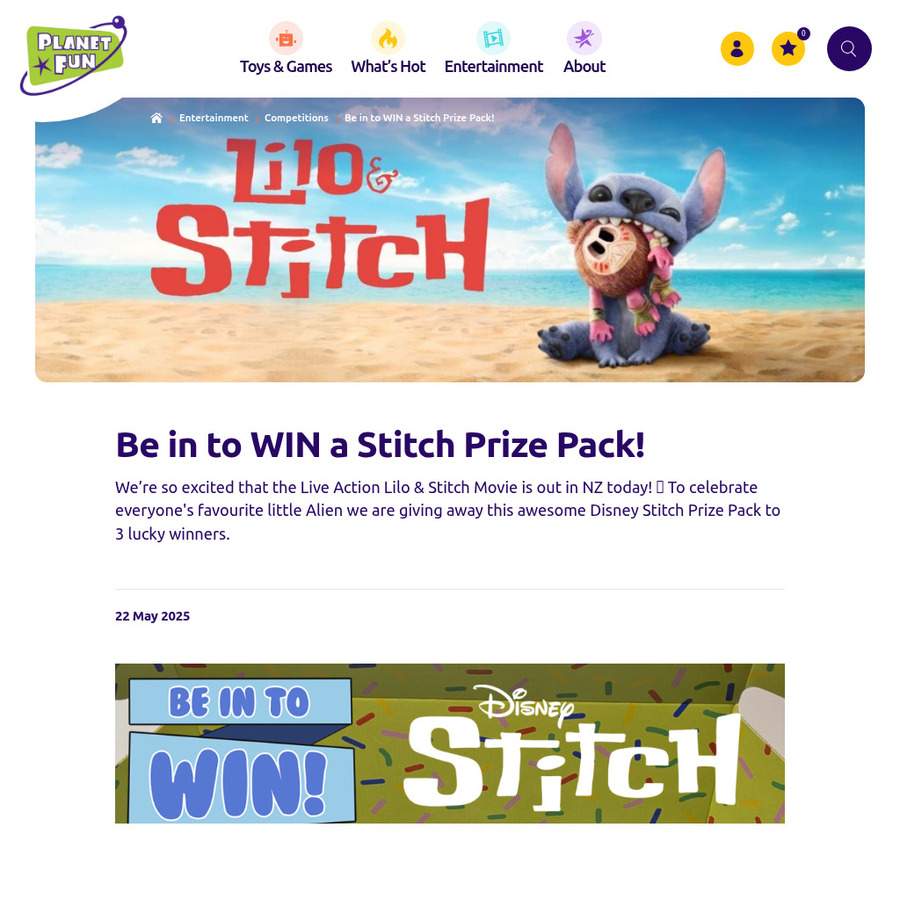 Win 1 of 3x Disney Stitch prize packs from Planet Fun - ChoiceCheapies ...