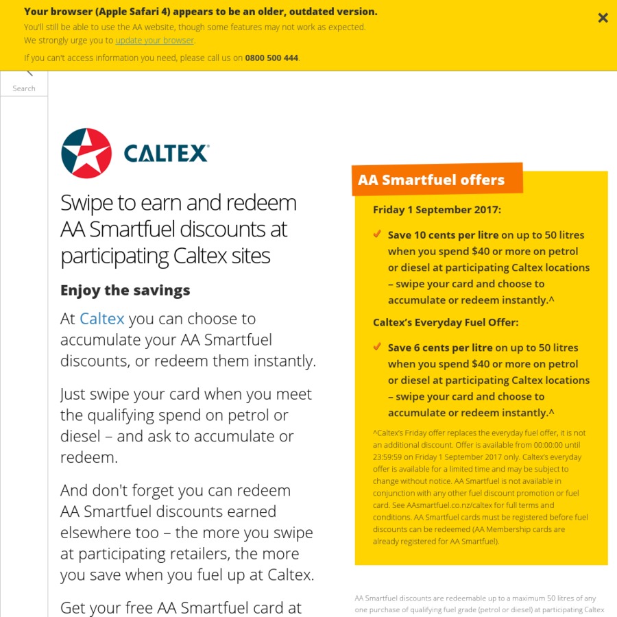 10c/Litre off Fuel @ Caltex with AA Smartfuel (Min Spend $40 ...