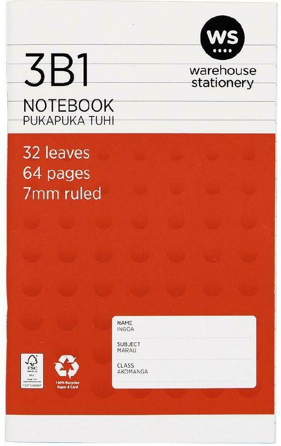 3B1 Notebook $0.08c @ Warehouse Stationery or $0.09c @ The Warehouse ...