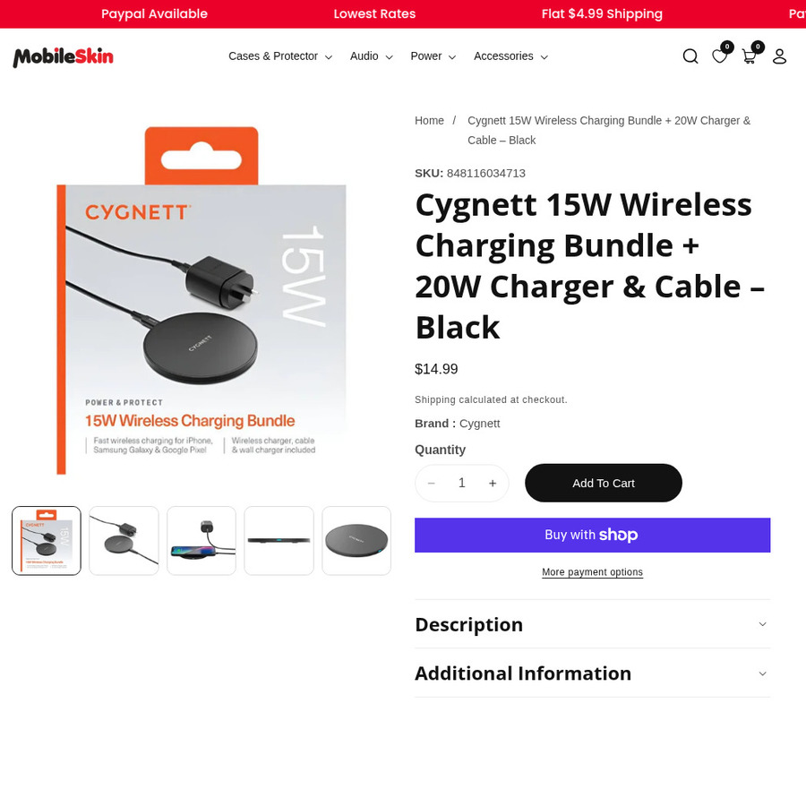Cygnett 15W Wireless Charging Disk + 20W USB‑C Charger & Cable at A$14. ...