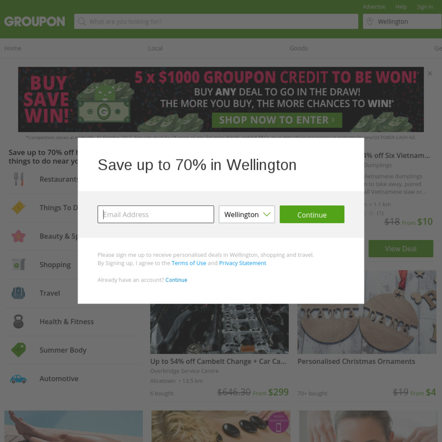 15% off Site Wide at Groupon NZ - $50 Max Discount - ChoiceCheapies