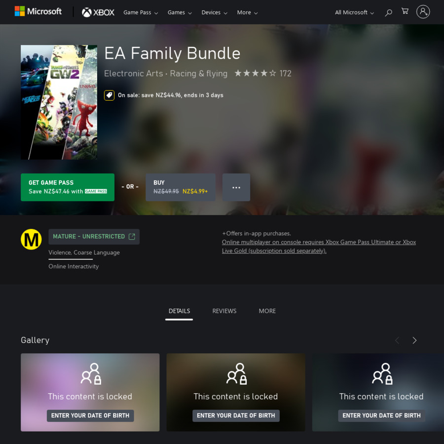 [XB1, XSX] EA Family Bundle (NFS 2015, Plants vs Zombies GW2, Unravel) $4.99 ($2.49 with Game ...