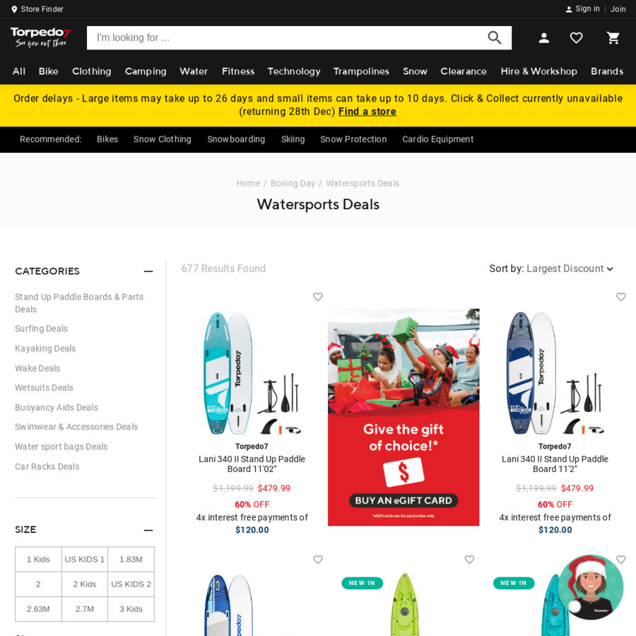 Up to 60% off Selected Kayaks & Stand Up Paddle Boards (e.g. T7 Lani ...