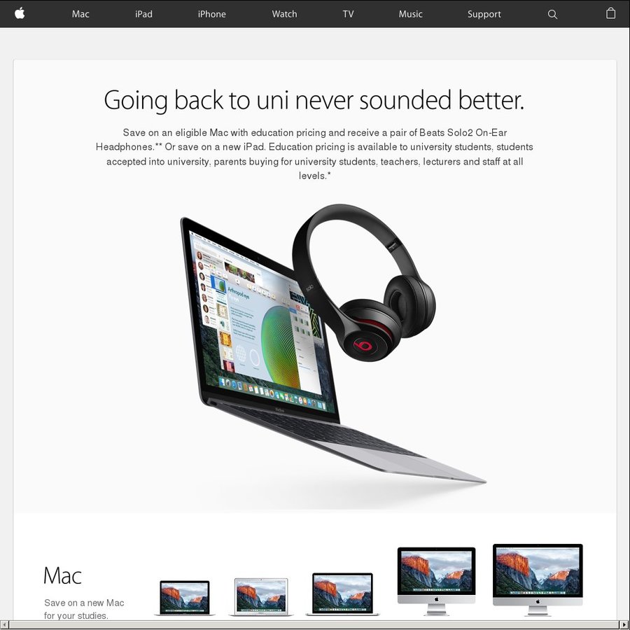Buy a Mac and Get a Pair of Beats Headphones Free @ Apple - Students ...