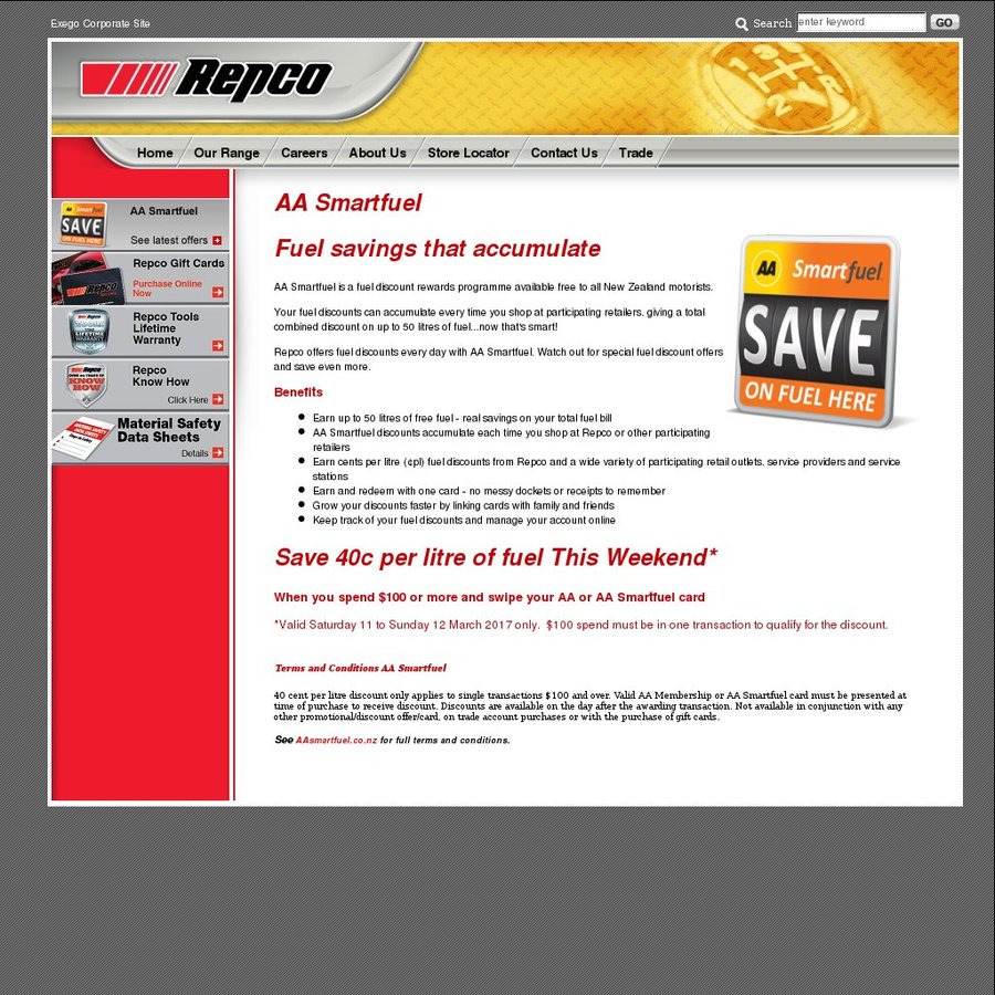 40c off a Litre When You Spend $100 with AA Smart Fuel @ Repco This Sat ...