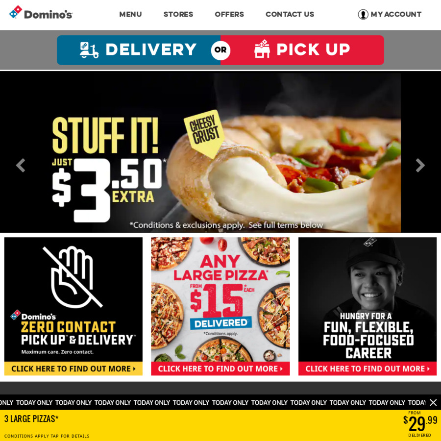 Large Value Pizza $9, Large Extra Value $11, Large Traditional $11 ...