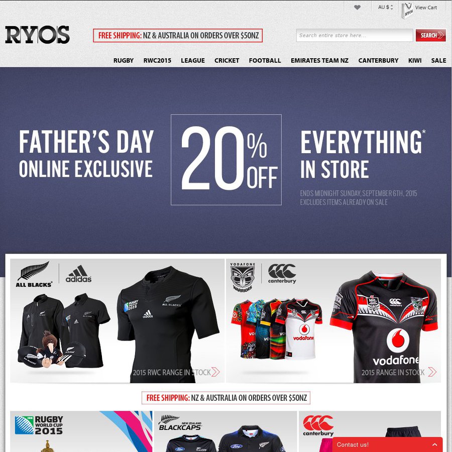 20% off at Ryos.co.nz (Supporters Sports Store) - ChoiceCheapies