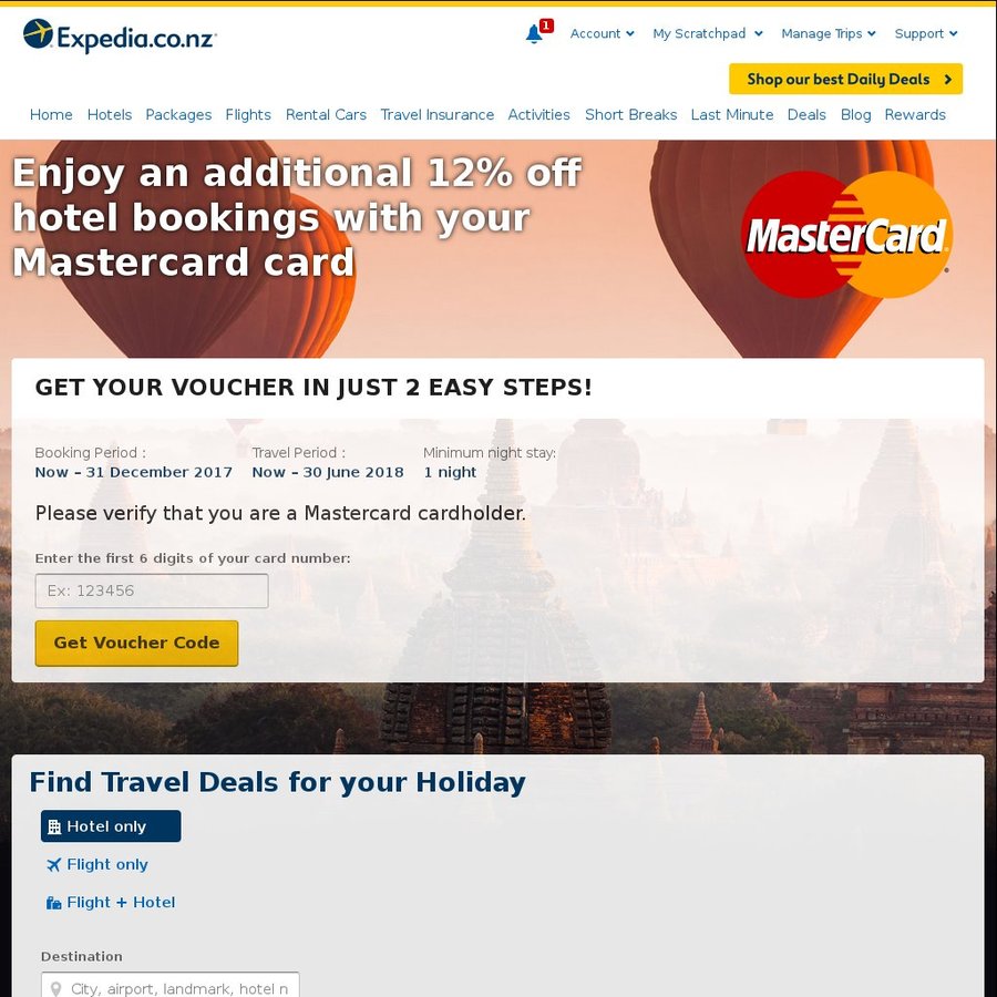 Expedia - Save 12% on Hotels When Using MasterCard - ChoiceCheapies