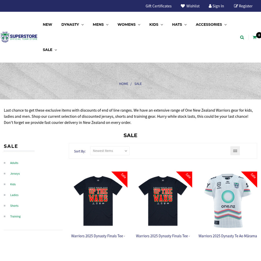 30% off Selected One NZ Warriors Sporting Merchandise + $10 Shipping @ Warriors Store ...