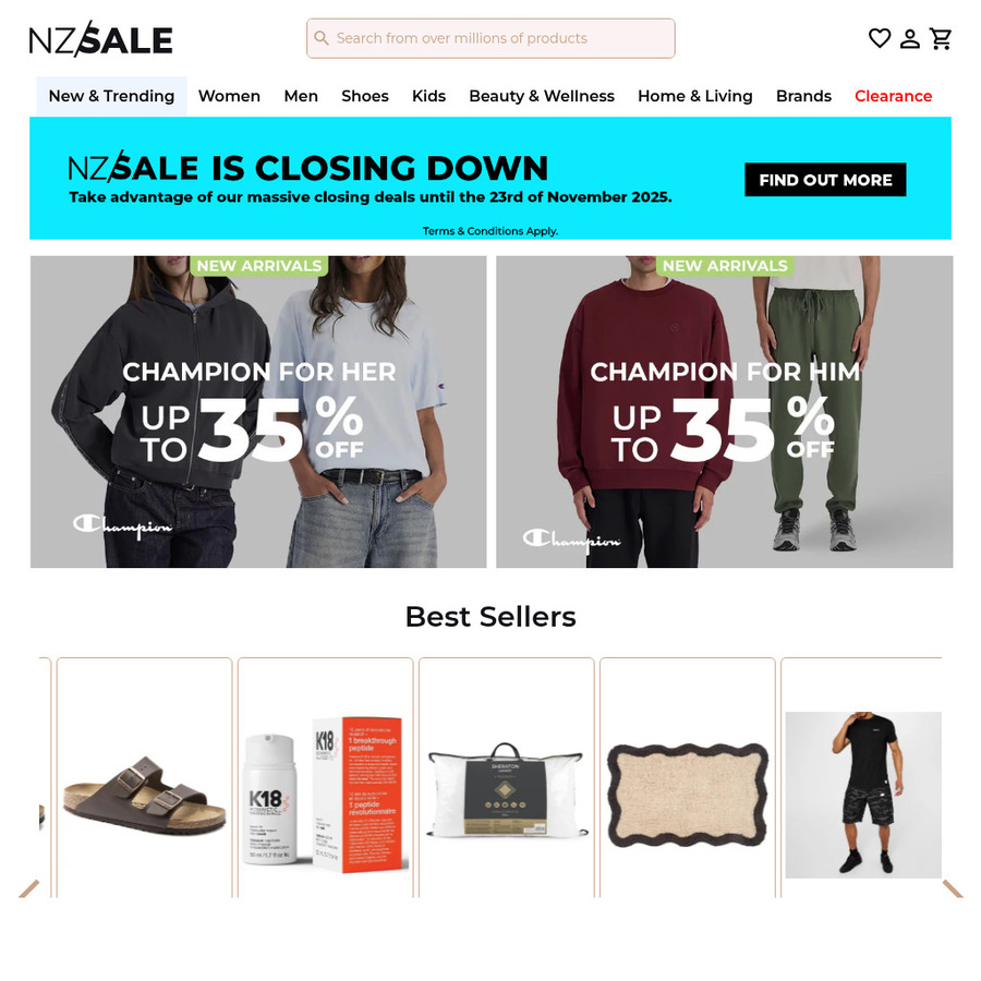 Closing Down Sale: Up to 80% off + $12.99 Shipping @ NZSALE ...