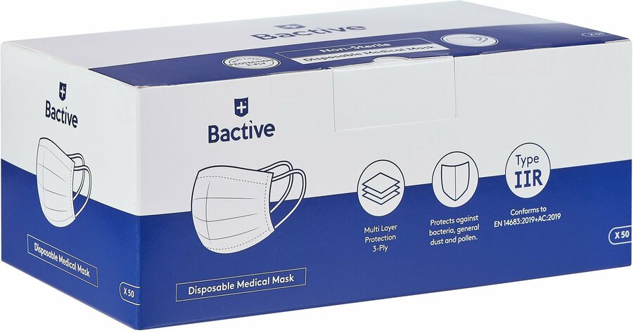 Bactive™ Face Masks (50 Pack) $20 Delivered (Was $34.99) @ Bactive ...