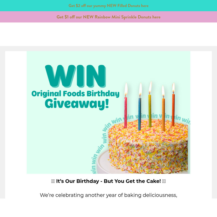 Win 1 of 5 Original Foods Premium Cakes at Original Foods ...