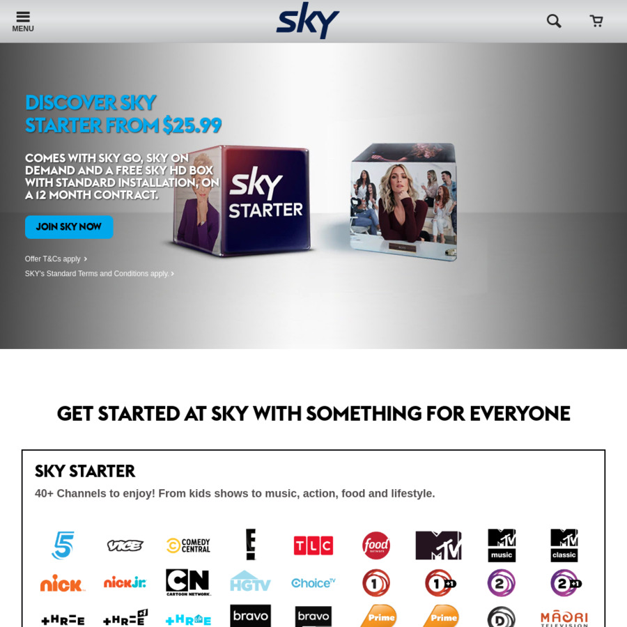 Sky Starter Pack+ Sky Go, Sky on Demand + Free Sky HD Box with Standard ...