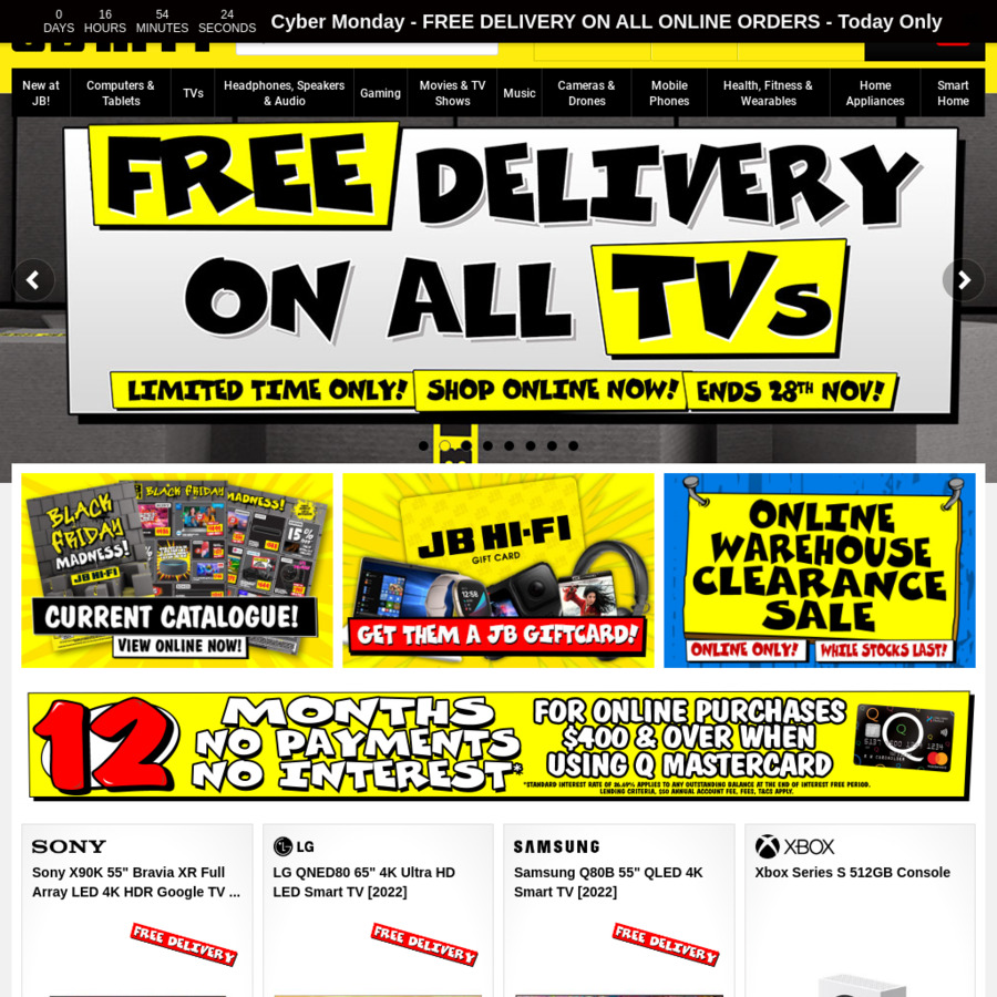 Free Delivery on All Online Orders @ JB Hi-Fi - ChoiceCheapies