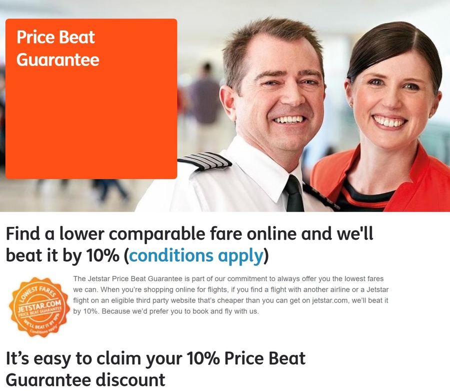 10% Price Beat (vs. Online Travel Agencies & Some Competitor Airlines ...