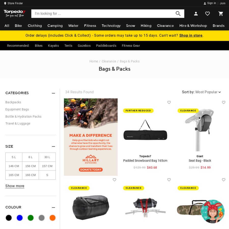 75% off Selected Dakine and Torpedo7 Bags + More @ Torpedo7 ...