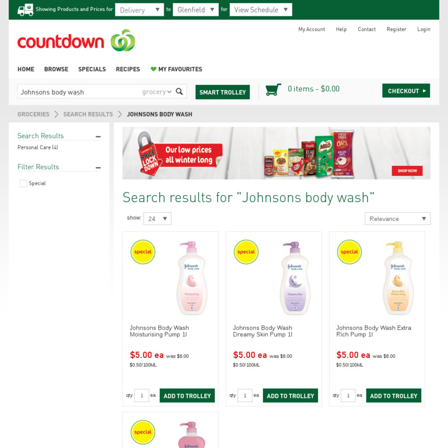 $5 1L Johnsons Body Wash/Shower Gel @ Countdown - ChoiceCheapies