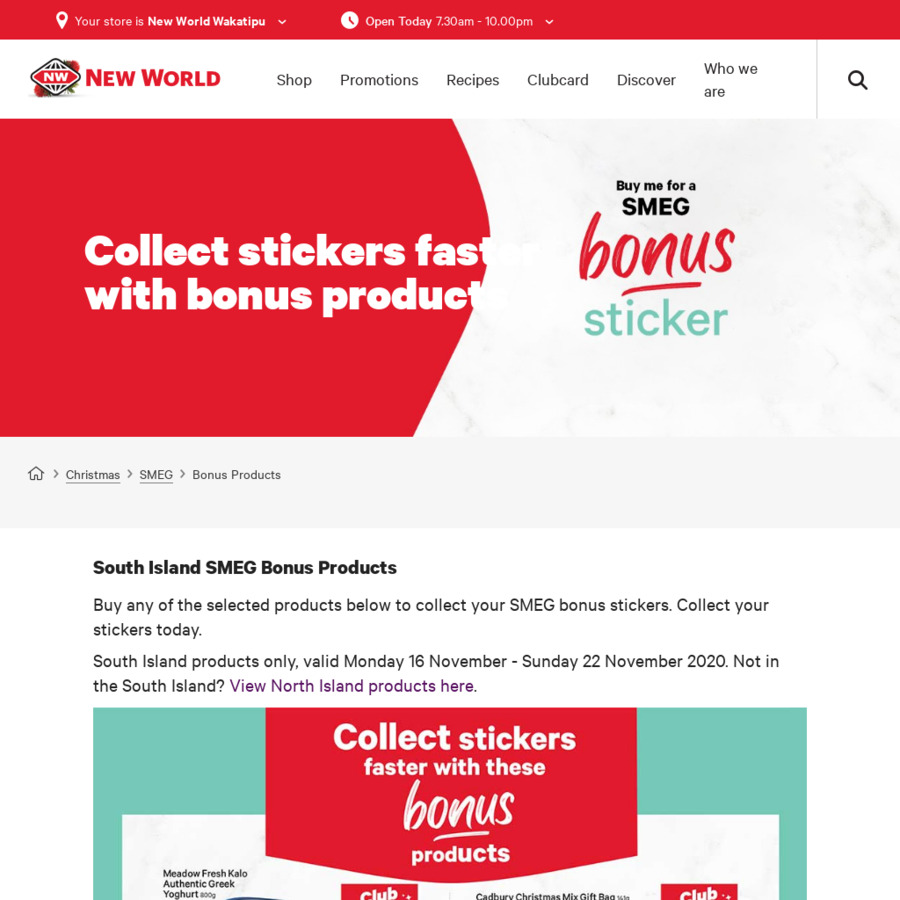 Collect 5 Bonus Smeg Stickers When You Buy 4 Cadbury Christmas Mix ...