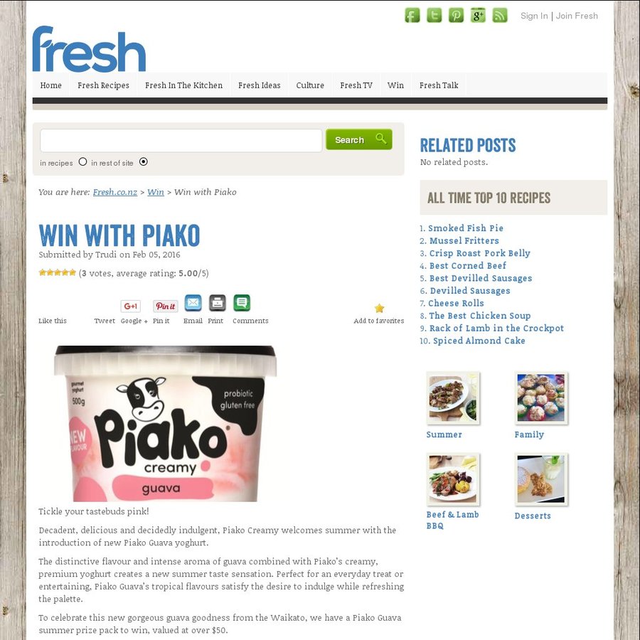 Win Piako Yoghurts, Apron and Chilly Bag from Fresh - ChoiceCheapies ...