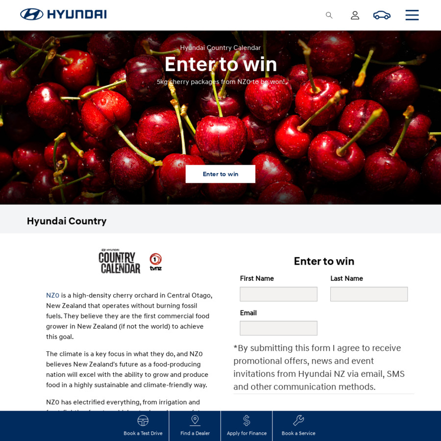 Win One of Five 5kg Cherry Packages from NZ0 @ Hyundai NZ ...