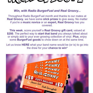 Win a $250 Real Groovy Gift Card + BurgerFuel Goods from BurgerFuel ...
