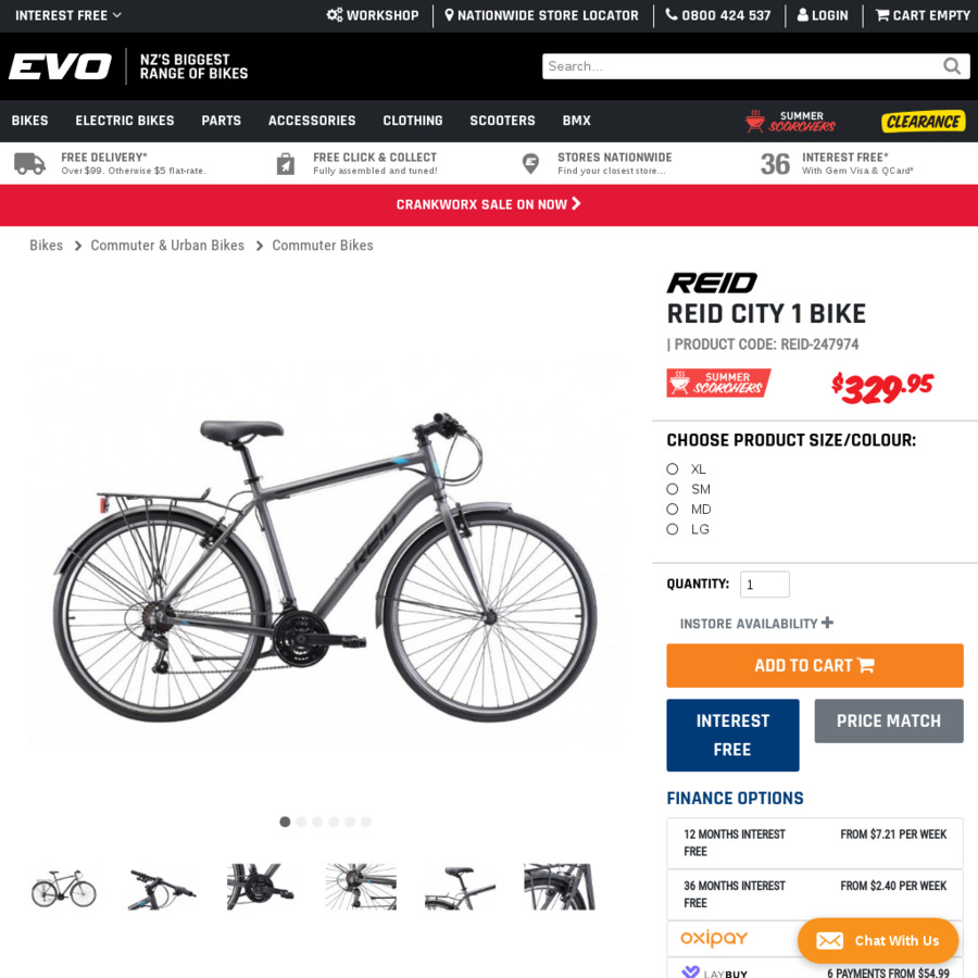 Reid City 1 Bike - $296.66 (with Code, Delivered) @ EvolutionCycles ...