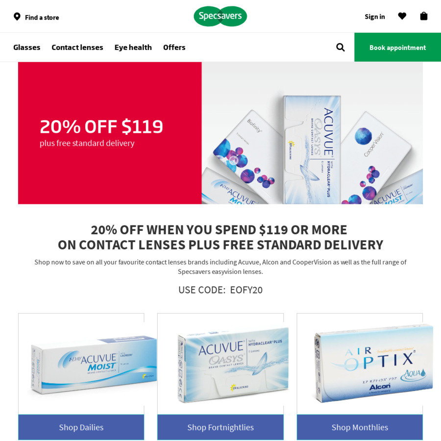 Specsavers Contact Lenses EOFY Sale 20 Off When You Spend 119 Or specsavers-contact-lenses-eofy-sale-20-off-when-you-spend-119-or